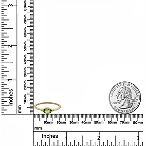 GEMISTRY East-West 14k Gold over Sterling Silver Peridot Gemstone Stackable Solitaire Bezel Ring