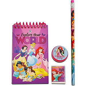 Disney Princess School Supplies Set - Disney Princess Stationery Bundle Includes Disney Princess Molded Pencil Case, Pencils, Stickers, More | Disney Princess School Supplies