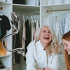 HALIFIN Hanger Connector Hooks, 40 Pcs Hanger Hooks, Stainless Steel Material is Strong and Durable Metal Hanger for Clothes Space Saving Hanger(Silver)