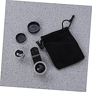 Abaodam 3pcs 3 1 ° Lens+ External Camera Smartphone X Fisheye All Kits Smartphones Mirror Most Lens in for Macro Wide Degree Type Other Angle Universal Silver Phones Cell