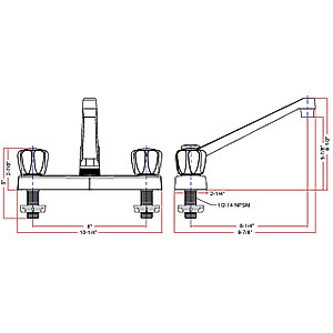 Laguna Brass 1300SACP RV/Motorhome Two Handle Non-Metallic Swivel Kitchen Faucet, Chrome Finish