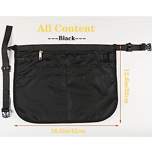 Bafelia Small Size Barber Apron with 5 Pockets, Waterproof and Bleach-proof Hair Stylist Apron for Men Women, Hairdresser Apron for Cosmetology (Black)