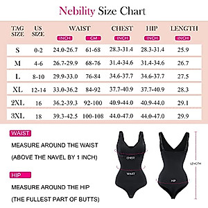 Nebility Women Waist Trainer Shapewear Slim Body Shaper Deep V Neck Thong Bodysuit Tummy Control Jumpsuit Tops (M, Black)