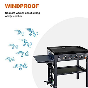 Wind Guard for Blackstone 36 Inch Griddle Stainless Steel Magnetic Wind Screen，Flat Top Grill Accessories，Compatible with Rear Grease Cup, Hood and Side Shelf
