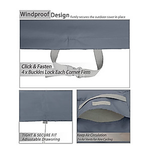 Garden Balsam Patio Furniture Cover Grey 108" D X 28" H Round Waterproof Outdoor Table Chair Set Covers Outdoor Sectional Cover Outdoor Furniture Set Cover