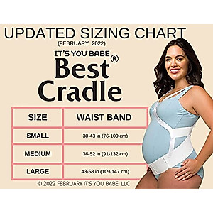 It's You Babe Best Cradle-Medium | Medical Grade Adjustable Prenatal Cradle | Maternity Baby Belly Band Support Belt | Award Winning, Medium