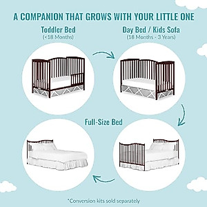 Dream On Me Chelsea 5-In-1 Convertible Crib In Cherry, JPMA Certified