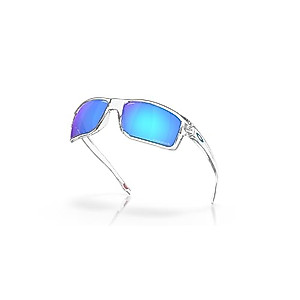 Oakley Men's OO9449 Gibston Square Sunglasses, Polished Clear/Prizm Sapphire, 60 mm