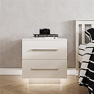 YUZZI Bedroom Table Drawer Bedside Table Storage Rack with Handles, Bedroom Living Room Furniture