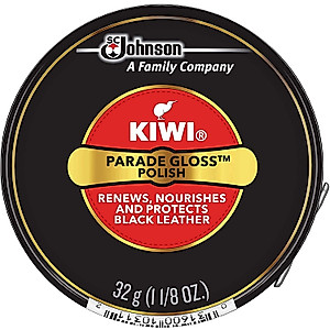 KIWI Parade Gloss Premium Shoe Polish Paste, 1-1/8 Ounce, Black - 6 Pack
