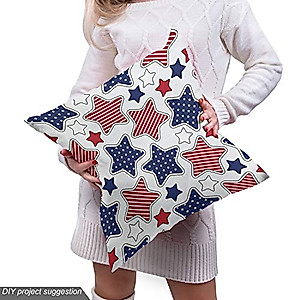 Ambesonne 4th of July Fabric by The Yard Grunge Celebration of Independence Day United States of America Decorative Fabric for Water Resistant for Outdoor Furnishing Indoor Projects 1 Yard Blue White