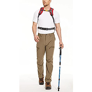 MAGCOMSEN Hiking Pants for Men Lightweight with Zipper Pockets Quick Dry Pants Men Travel Pants for Men Work Pants for Men Stretch Summer Pants for Men Black