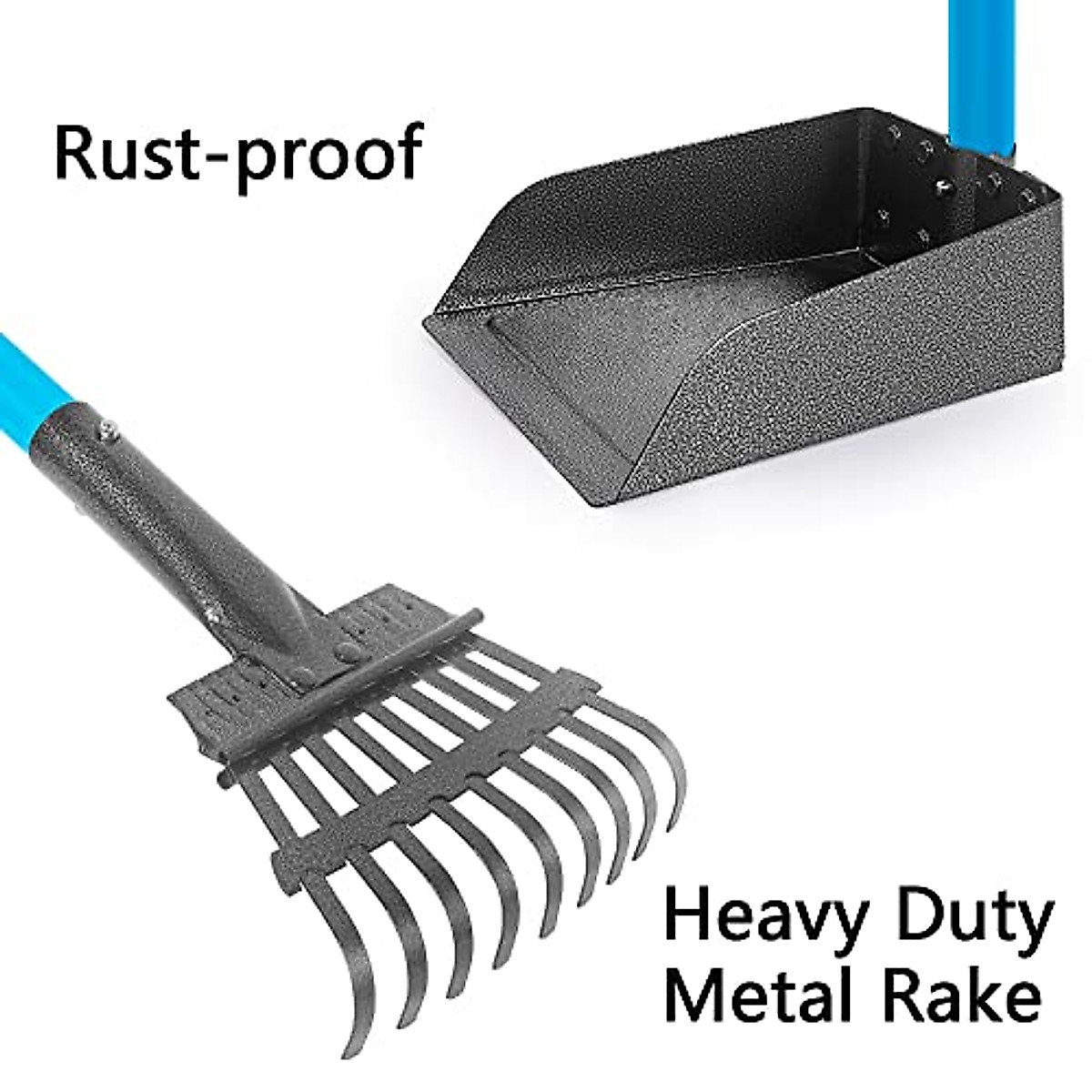 CCAATVG Dog Pooper Scooper for Large Medium Small Dogs Poop Scooper for Dogs with Lightweight Long Handle Rake and Tray