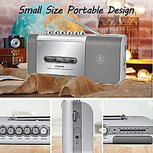 Portable Cassette Recorder Player:Retro Cassette Tape Player with AM FM, Vintage Cassette Player with Big Speaker,Headphone Jack,Powered by 4AA Batteries,AC Charge for Study,Gift to Parents