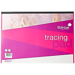 Silvine A3 Everyday Tracing Pad. 40 Sheets of Quality Lightweight Tracing Paper (63gsm) Ref A3T