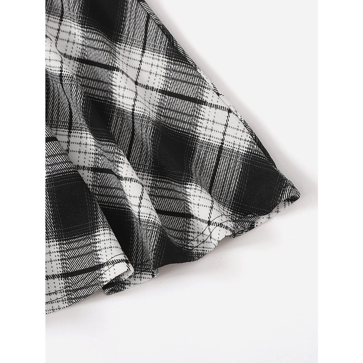 SOLY HUX Girl's Letter Print Sweatshirt Top and Plaid Skirt Set 2 Piece Outfits Black White 11-12Y