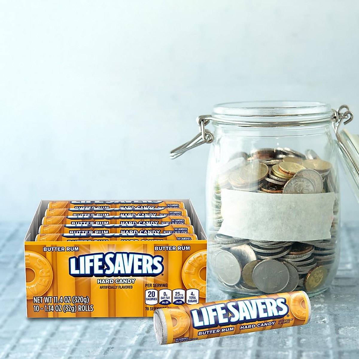 LIFE SAVERS Butter Rum Hard Candy Bulk, 1.14 ounce (20 Single Packs)