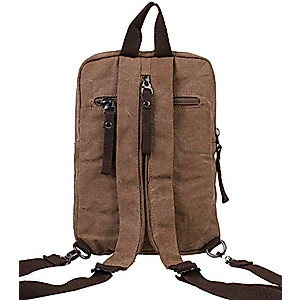 JIAO MIAO Mini Canvas Backpacks Casual Strong Small Packback Daypack,181002-Brown
