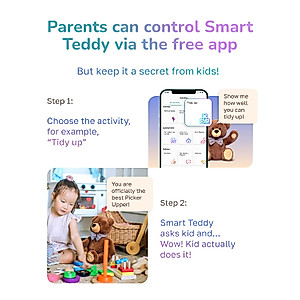Smart Teddy Interactive Educational Toy for 2 3 4 Year Old, 35+ Learning Activities, Storytelling, Bedtime Stories, Routine Builder, Teddy Bear, Best Gift for Toddlers and Preschoolers