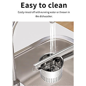 GloTika Large 15oz Potato Ricer Masher, Heavy Duty Stainless Steel Potato Masher with Ergonomic Handle, Masher and Ricer Kitchen Tool for Mashed Potatoes, Noodle Maker