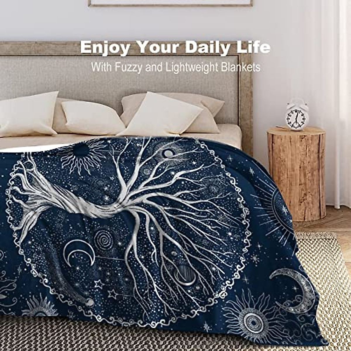 Tree of Life Throw Blanket Soft All Season Fleece Blanket Sofa Bed Lightweight Blanket Print Cute Stuff for Men and Lovers 40"x50"inch
