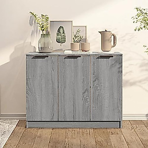 vidaXL Sideboard Gray Sonoma 35.6"x11.8"x27.6" Engineered Wood