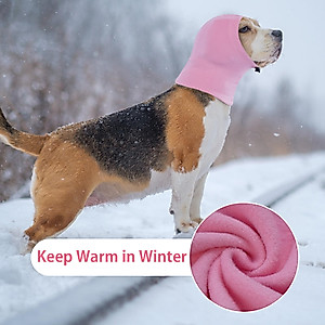 IDOMIK Dog Calming Hoodie,Ear Wraps for Dog to Calm Anxiety,Ears Head Cover for Dogs Noise Protection,Snoods for Dogs Grooming Force Drying Fireworks,Dog Ear Protector,Dog Hematoma Ear Wrap,Pink,L