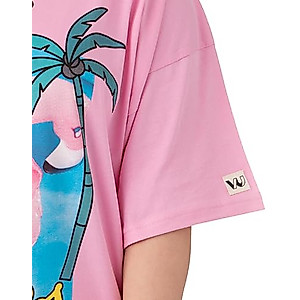 Barbie Womens Oversized T-Shirt Dress | Ladies California Vibes Doll Short Sleeve Summer Outfit | Pink Graphic Tee