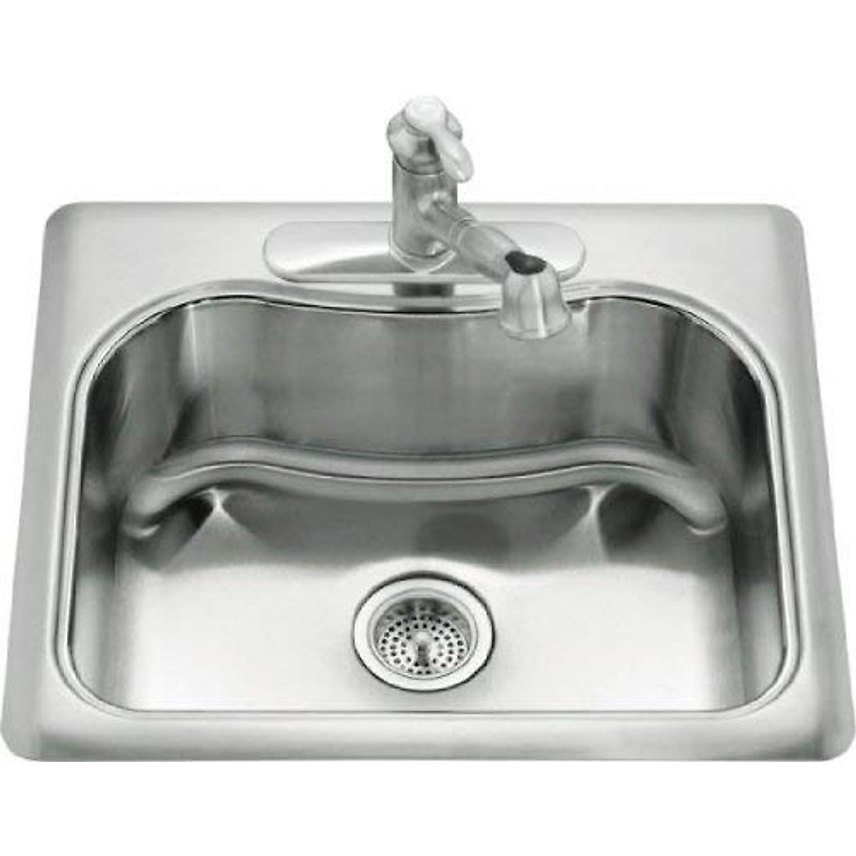 KOHLER K-3362-1-NA Staccato Single-Basin Self-Rimming Kitchen Sink, Stainless Steel