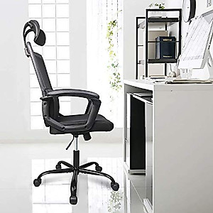 SMUG Office Ergonomic Mesh Home Headrest Computer Desk Chair, Black