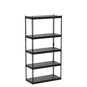 ZIKEBTUY Heavy Duty Garage Shelving, Adjustable 5-Tier Metal Garage Storage Shelves, Utility Storage Rack for Garage Organization Warehouse Basement Shelf Rack, 35.8" W x 16.2" D x 72" H, 1 Pack
