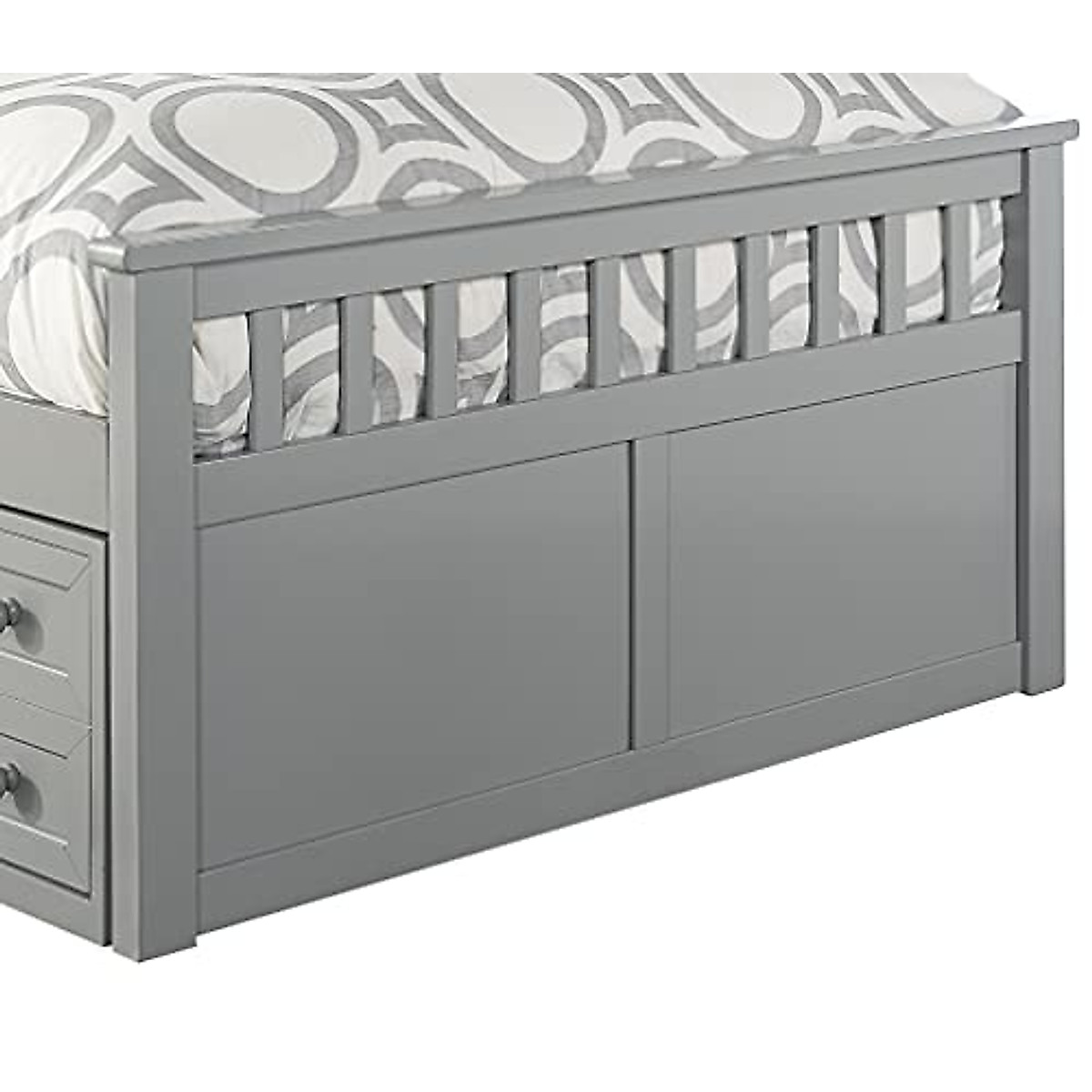 Hillsdale Furniture Charlie Captains Bed With One Storage Unit, Full, Gray