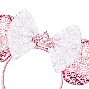 FANYITY Mouse Costume Ears,1 Pcs Mouse Ears Headbands for Girls & Women Party,Size Free