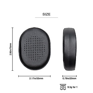 Voarmaks Ear Pads Replacement Foam Cushion Compatible with KEF M400 M500 with Soft Skin Protein Leather Memory Foam Inner Padding, Black, 1 Pair (Left & Right) with Easy Mounting Base