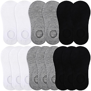 Cooraby 15 Pairs No Show Socks Kids Socks Anti-slip Low Cut Socks for Girls Boys Ankle Athletic Socks