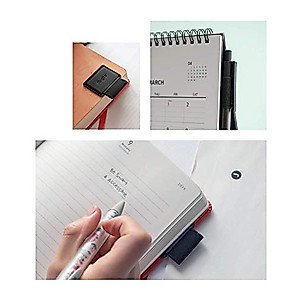 Ringke Pen Holder for Apple Pencil, Journal, Notebooks, and More - 3M Self Adhesive PU Leather Durable Pen Loop with Elastic (3 PACK) - Black