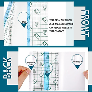 Threlaco 8 Rolls Tattoo Aftercare Bandage Adhesive Waterproof Bandage Transparent Film Dressing Skin Tape Cover Dressing Tape Roll for Tattoo Supplies Swimming Shower, 2" 3" 4" 6" x 2.2 Yard