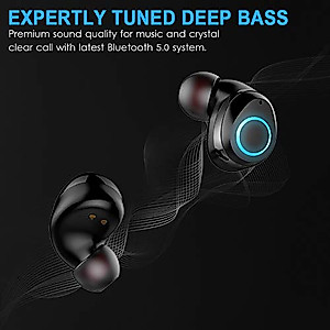Wireless Earbud, Bluetooth 5.1 Headphones Mini Bluetooth Earbud with HD Mic, Bluetooth Earphones in Ear with USB C Charging Case, IP7 Waterproof Wireless Headphones, Deep Bass, 30H Headset for Sports