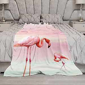 Flamingo Blanket Flamingo Gifts for Girls Boys Woman Kids Flamingo Lover Throw Blankets Soft Blanket Warm Fleece Flannel Plush Blankets for Bed Sofa Couch 40"x50"