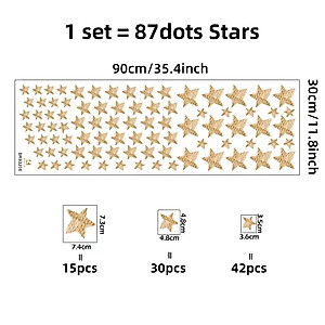 Teddy Bear with Stars Wall Stickers Vinyl Decal Baby Room Decor Nursery Interior Decoration Teddy Bear Wall Decals (Gold)