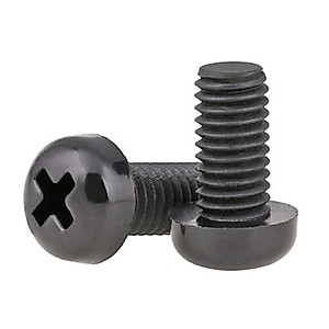 M8 / 8mm Black Nylon Pan Round Head Phillips Screws Plastic Machine Screws (10Pcs, M8 x 35 mm)