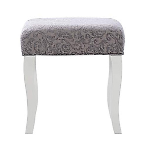 Linon Silver Harper Vanity Set, 32" W x 18" D x 46.75" H