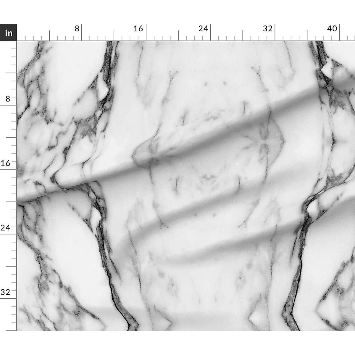 Spoonflower Fabric - Marble Gray Black Kitchen White Monochrome Modern Silver Print Earth Printed on Petal Signature Cotton Fabric Fat Quarter - Sewing Quilting Apparel Crafts Decor