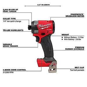 Milwaukee M18 FUEL 18V Lithium-Ion Brushless Cordless Combo Kit with Two 5.0 Ah Batteries, 1 Charger, 2 Tool Bags (7-Tool)