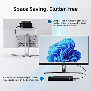 MeLE PCG02 Pro Fanless Mini PC Stick N5105 8GB/256GB Windows 11 Pro WiFi6 USB PD3.0 Micro Computer Stick Dual HDMI 4K Gigabit Ethernet BT5.2 Small PC on Business Office Industrial IOT Media Home