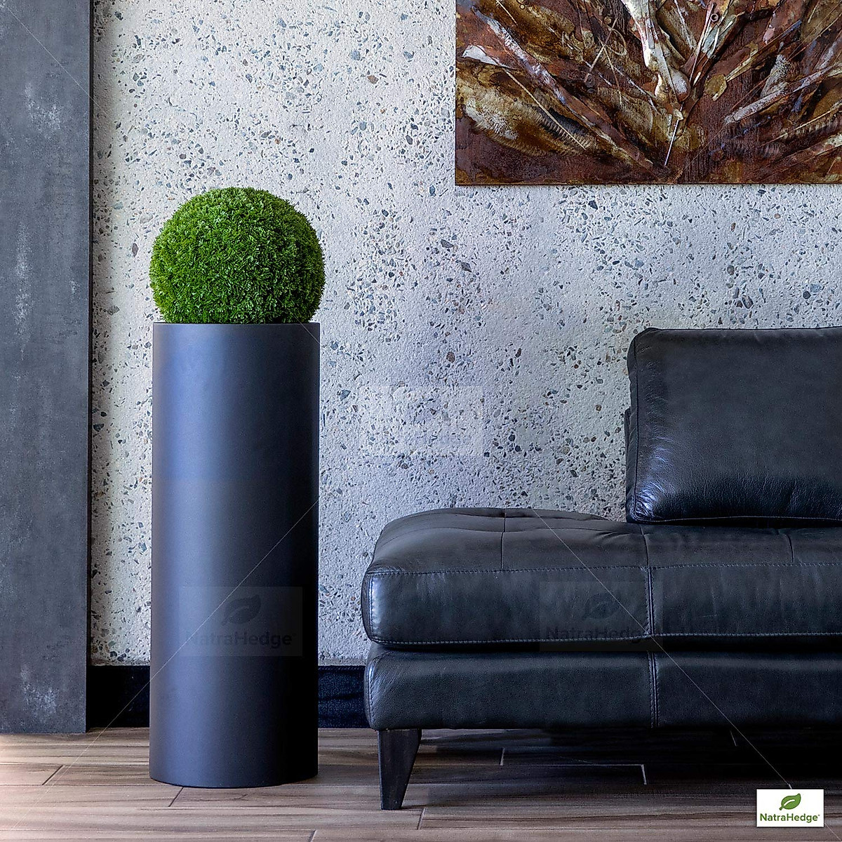 NatraHedge Artificial Topiary Ball Set - Faux Foliage Balls for Garden, Wedding, Home Décor, and Backyard (15" x 15", Juniper Cypress - 2 Pack)