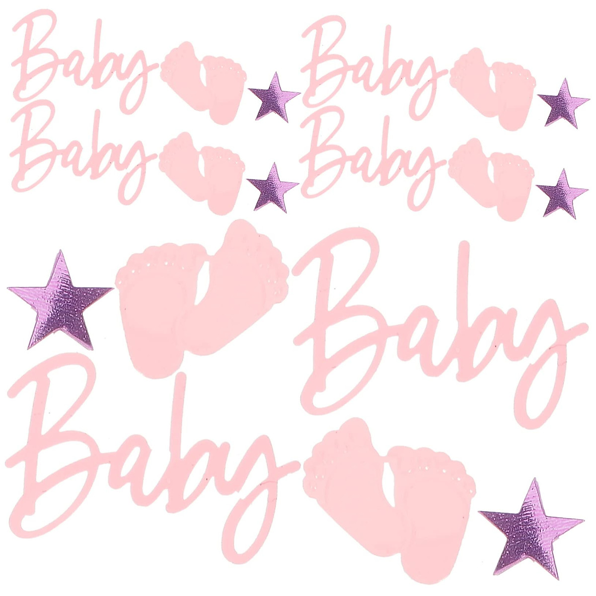 ifundom 5pcs 1 Baby Shower Baptism Table Confetti Gender Reveal Table Scatter Baby Reveal Confetti Star Confetti Gender Reveal Confetti Baby Footprint Confetti Plastic Supplies Cross