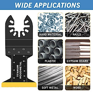 91Pack Oscillating Saw Blades,Premium Oscillating Tool Blades to Cut Wood Metal Plastics, Multitool Blades Kit Compatible with Dewalt Milwaukee Makita Ryobi Bosch Fein Rockwell (91)