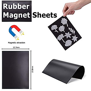10 Pack 6.8x4.8" Magnetic Sheets with 10 Pack 5x7" Stamp & Die Storage Pockets Set for Cutting Dies Stencil Album Stamp Crafts Store and Organize All of Your Metal Cutting Dies On Single Side