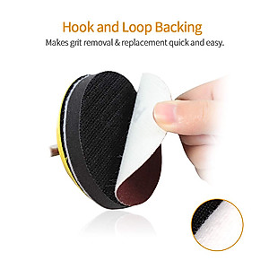 SPEEDWOX 100pcs Sanding Discs 3 Inch Sandpaper 80 Grit Hook and Loop Sanding Discs for Drill Grinder Rotary Tools No Hole